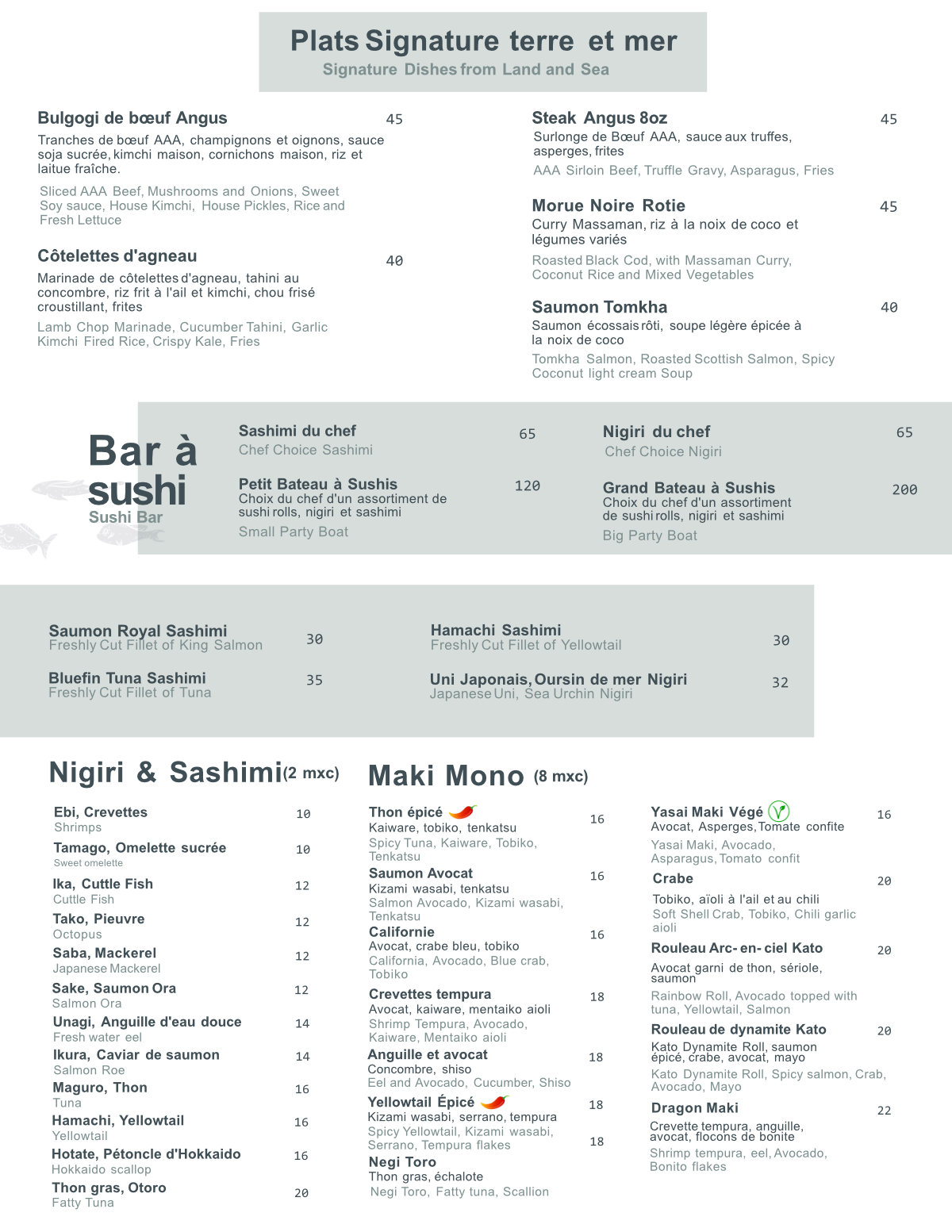 Menu – Restaurant Kato